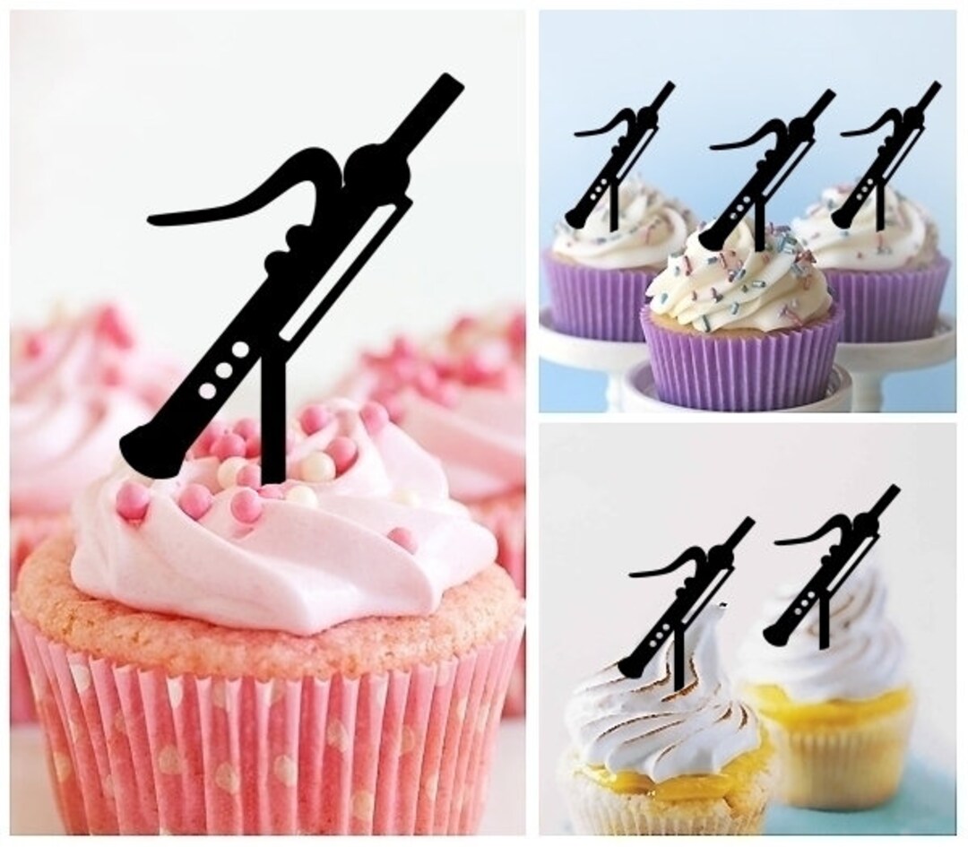 Bassoon Music Instrument Party Wedding Birthday Acrylic Cupcake Toppers ...