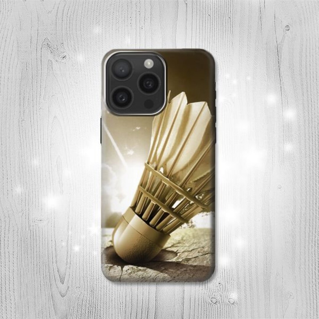 Badminton Sport Hard & Leather Flip Case iPhone 16 Pro Max Plus Samsung ...