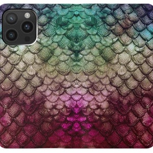 Mermaid Fish Scale Hard & Leather Flip Case iPhone 17 Pro Max Air ...