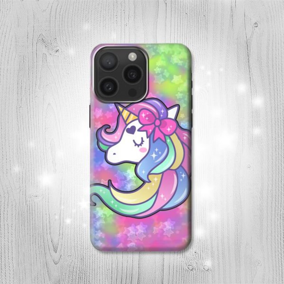 Pastel Unicorn Hard & Leather Flip Case iPhone 16 Pro Max Plus Samsung ...