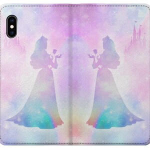 Princess Pastel Silhouette Hard & Leather Flip Case Huawei Motorola ...