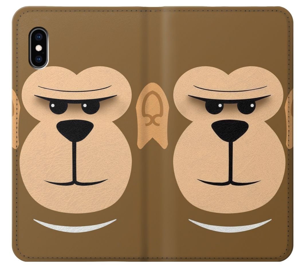 Cute Grumpy Monkey Cartoon Hard & Leather Flip Case Huawei LG - Etsy