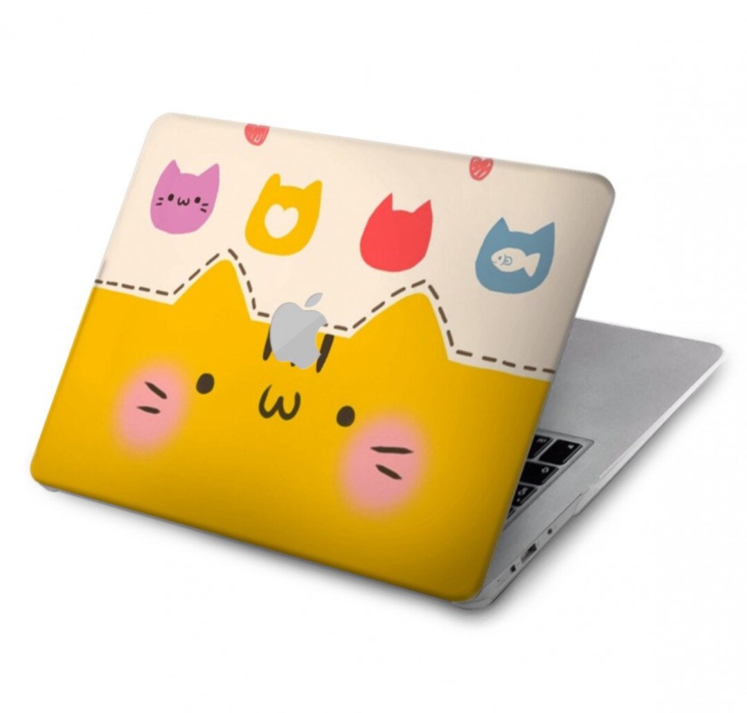 Cute Cat Cartoon Funny Hard Case for MacBook Pro 13, MacBook Air 13 ...