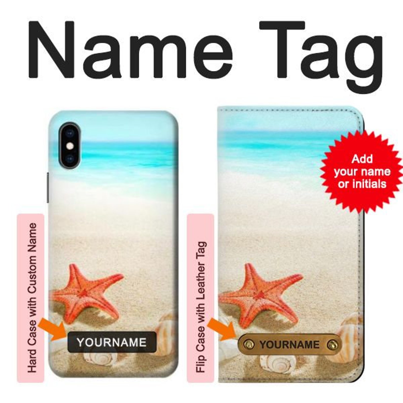 Sea Shells Starfish Beach Hard & Leather Flip Case Iphone 14 - Etsy