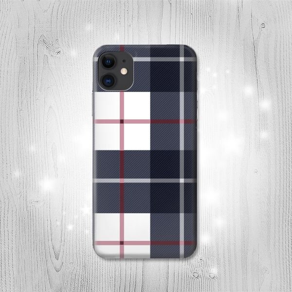 Plaid Fabric Pattern Hard & Leather Flip Case Iphone 14 Pro - Etsy