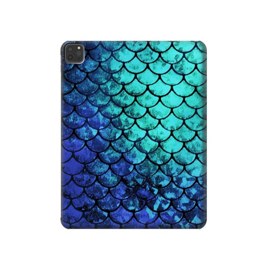 Blue Sea Mermaid Fish Scale Hard Back Case for iPad 6 5 9.7 iPad Mini 6 ...