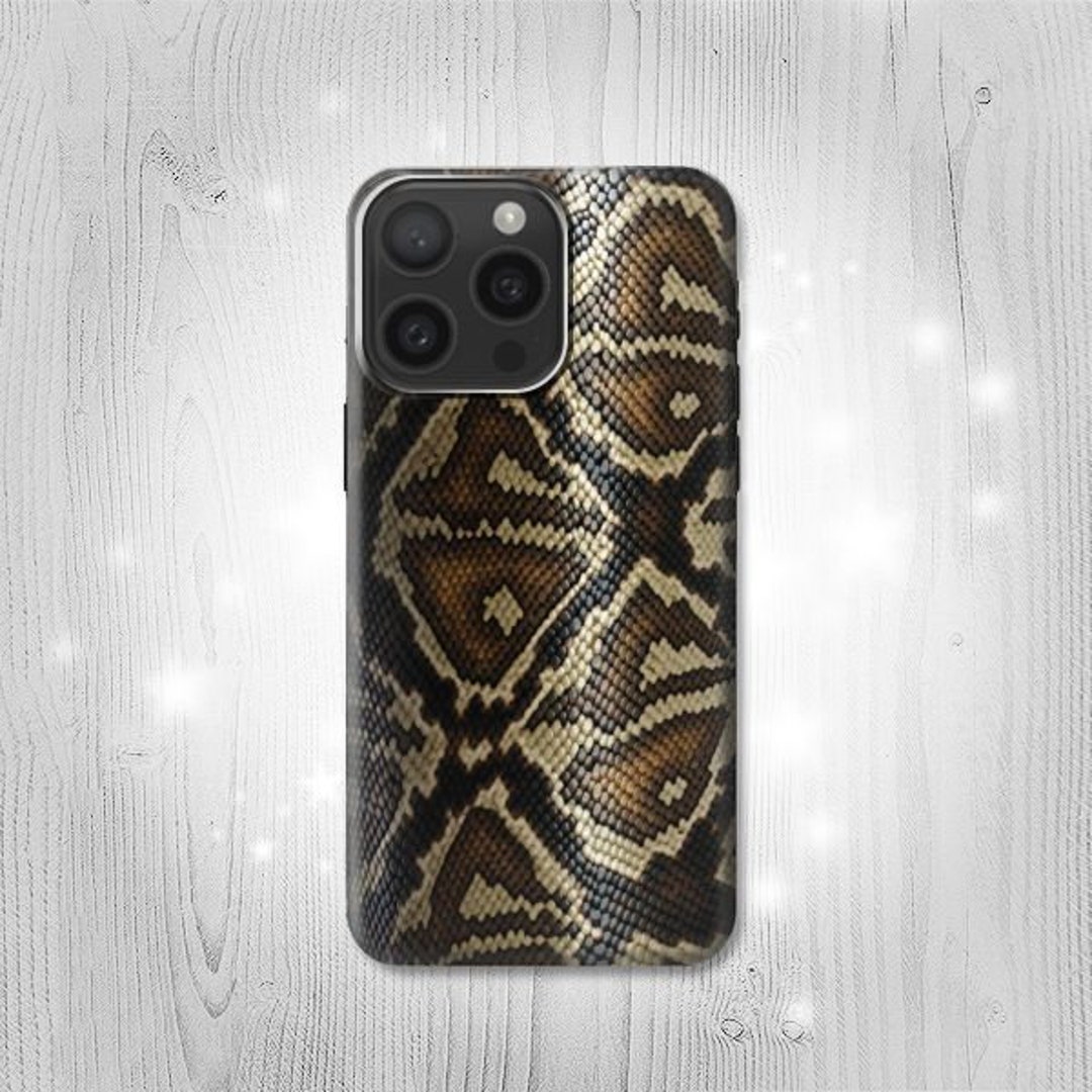 Anaconda Amazon Snake Skin Graphic Hard & Leather Flip Case iPhone 15 ...