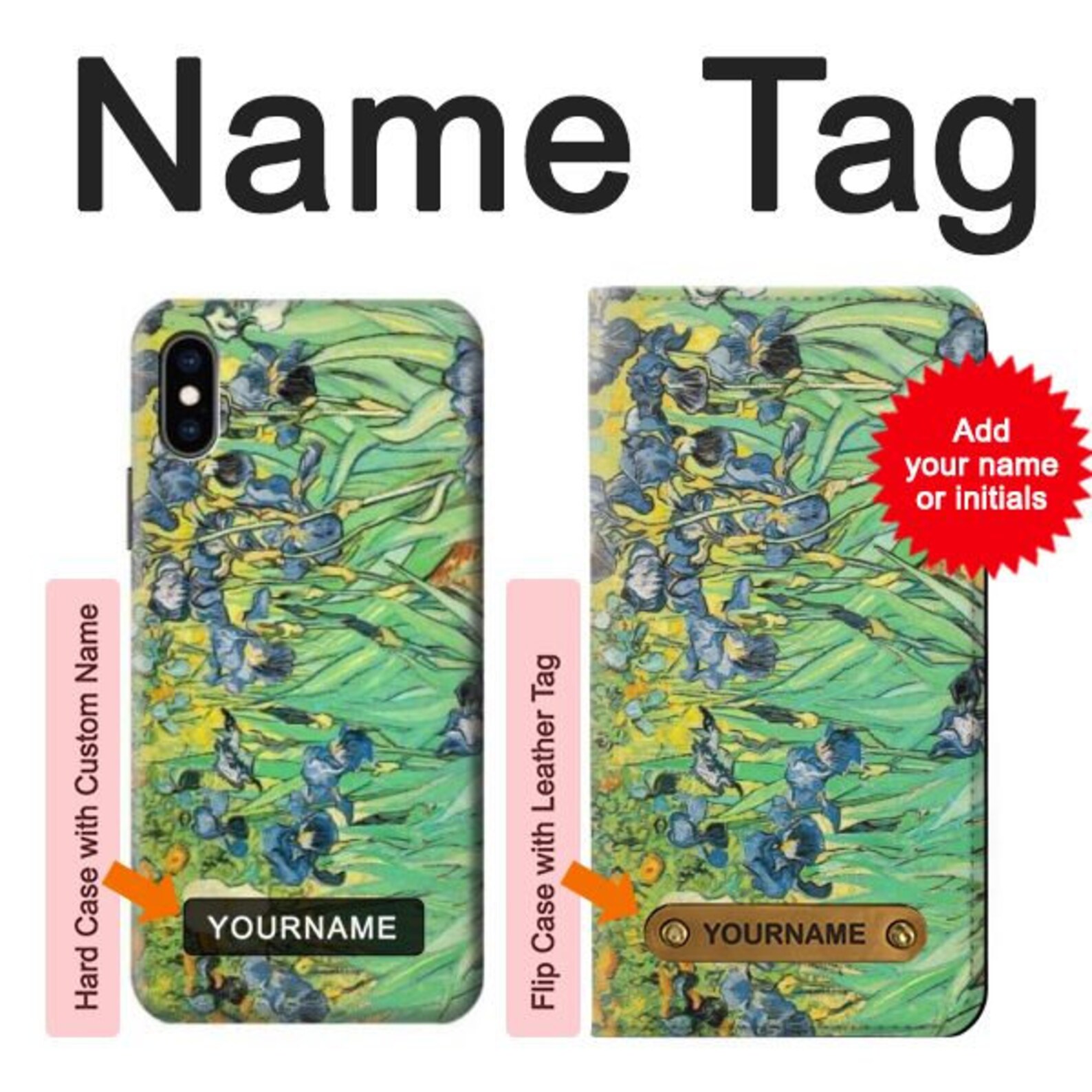 Irises Van Gogh Hard & Leather Flip Case Iphone 14 Pro Max - Etsy