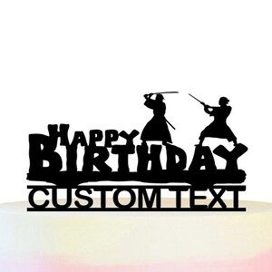 Happy Birthday Samurai Fighting Party Wedding Birthday Acrylic Cake ...