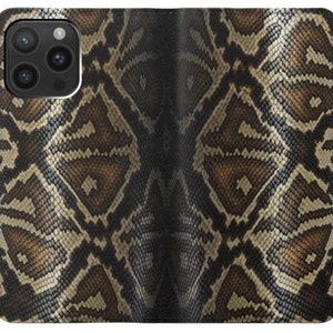 Anaconda Amazon Snake Skin Graphic Hard & Leather Flip Case iPhone 16 ...
