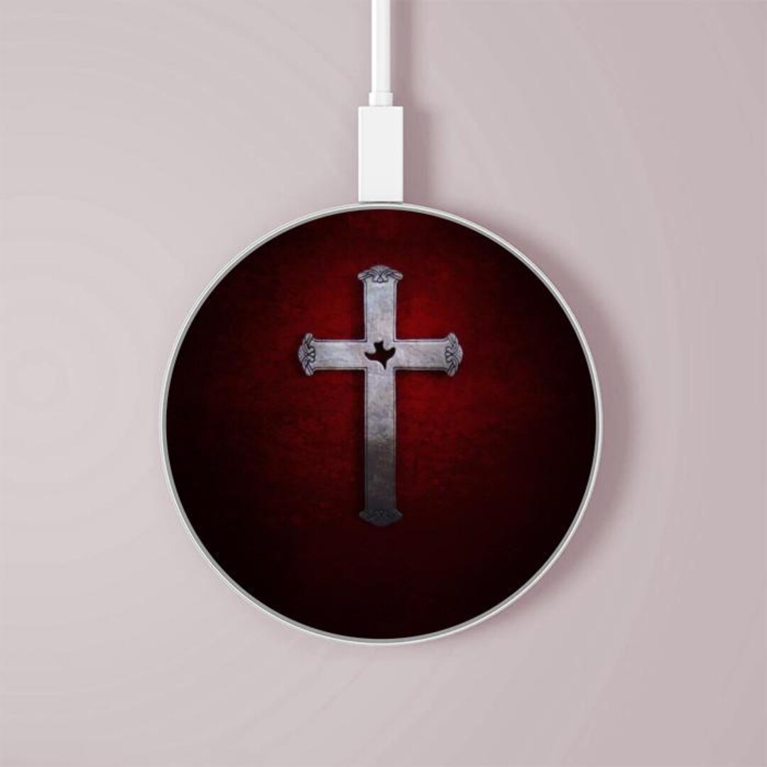 Christian Cross Wireless Charger Pad 15W Type-c iPhone Android LED ...