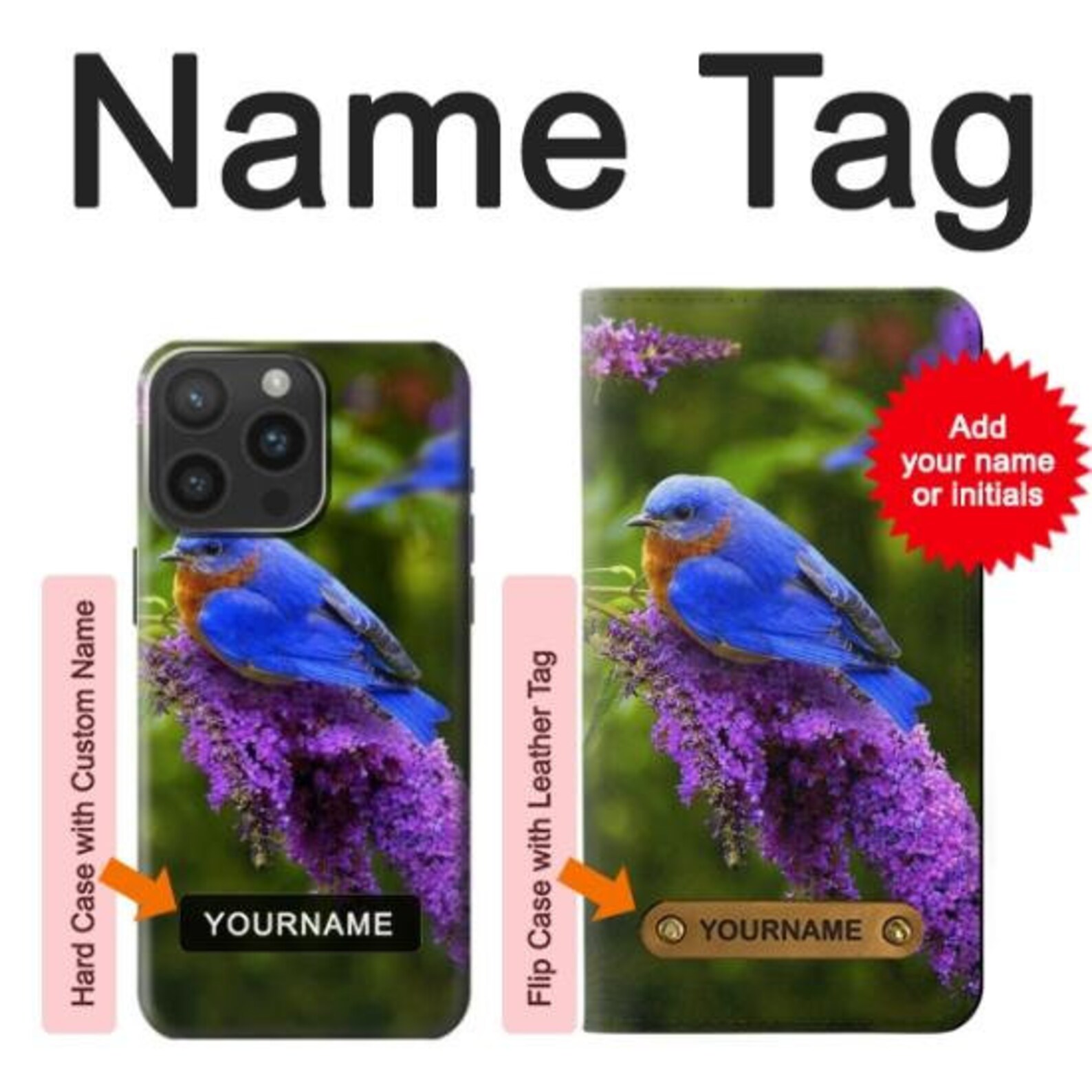 Bluebird of Happiness Blue Bird Hard & Leather Flip Case iPhone 15 Pro ...