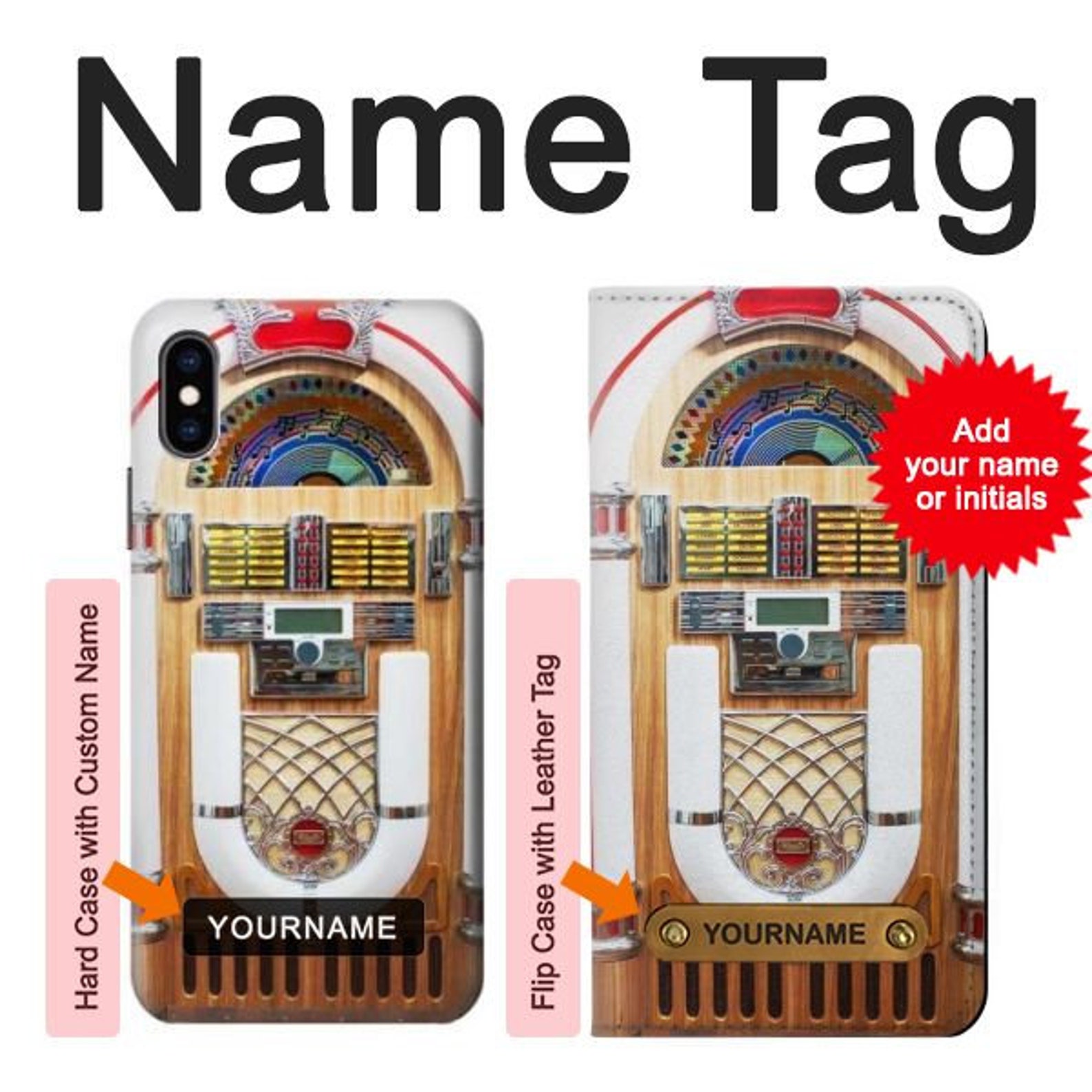 Jukebox Music Playing Device Hard & Leather Flip Case Iphone - Etsy