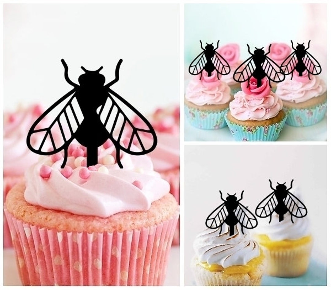House Fly Insect Bug Party Wedding Birthday Acrylic Cupcake Toppers ...