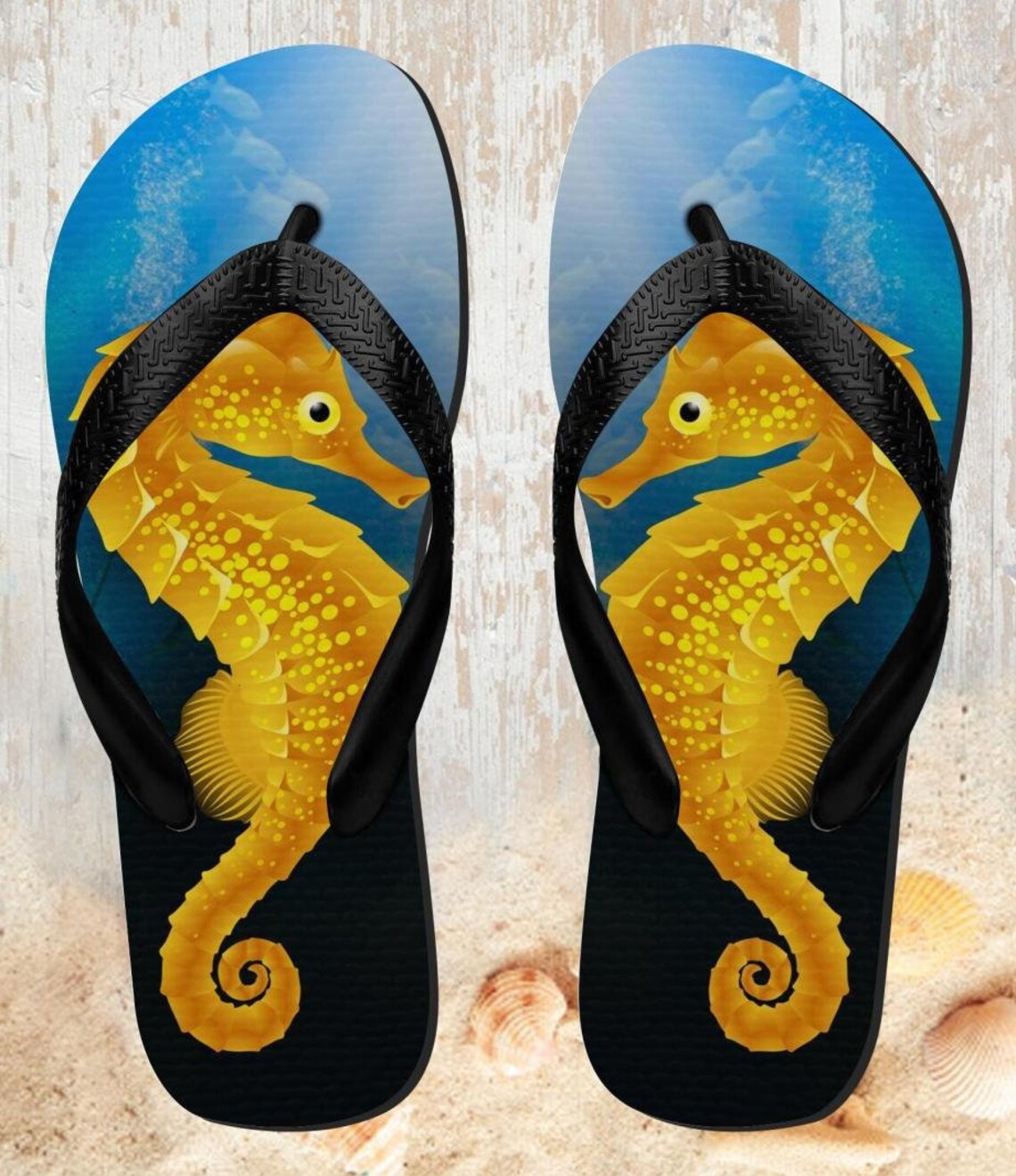 Seahorse Underwater World Beach Slippers Sandals Flip Flops - Etsy