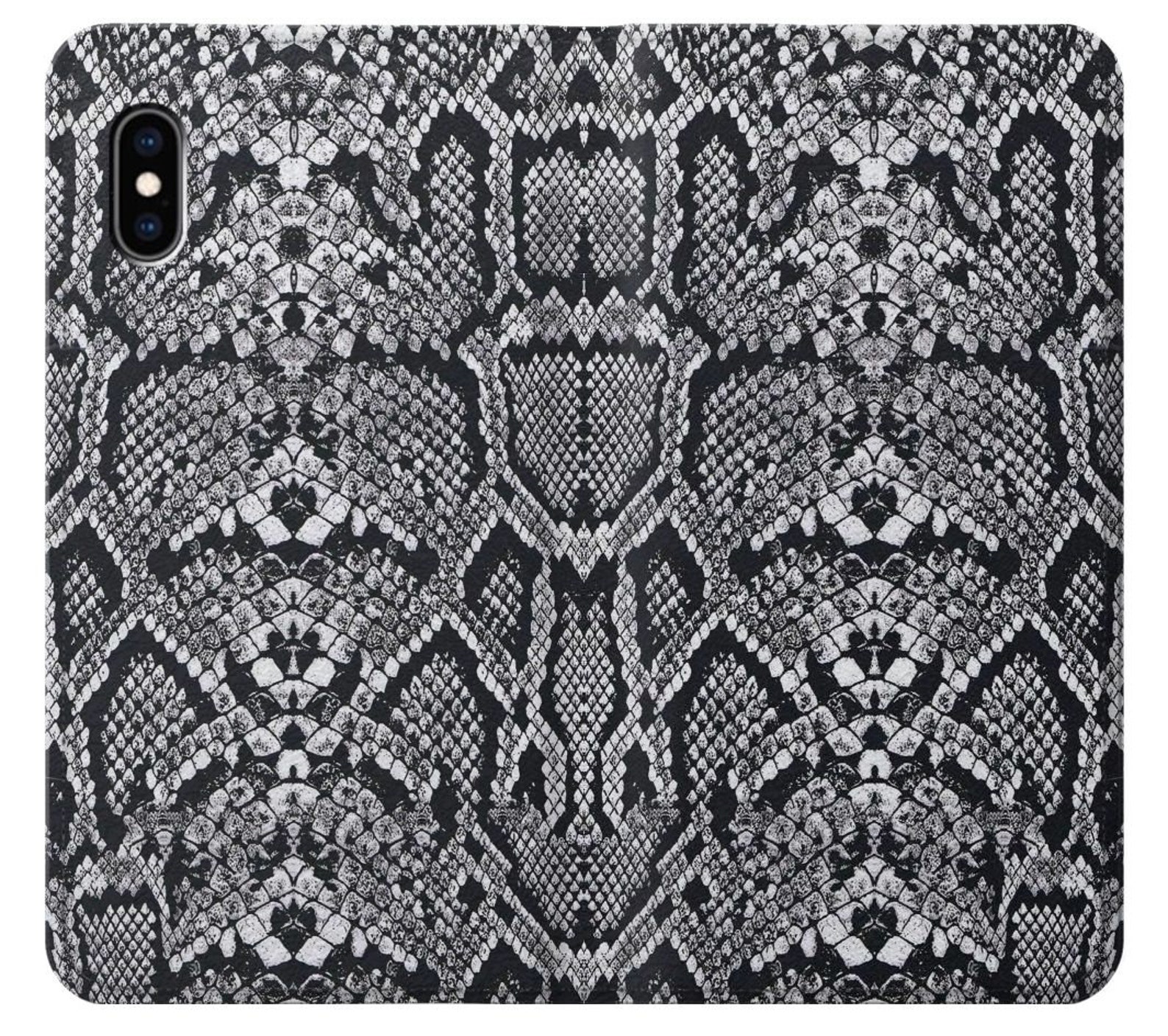 White Rattle Snake Skin Graphic Hard & Leather Flip Case - Etsy