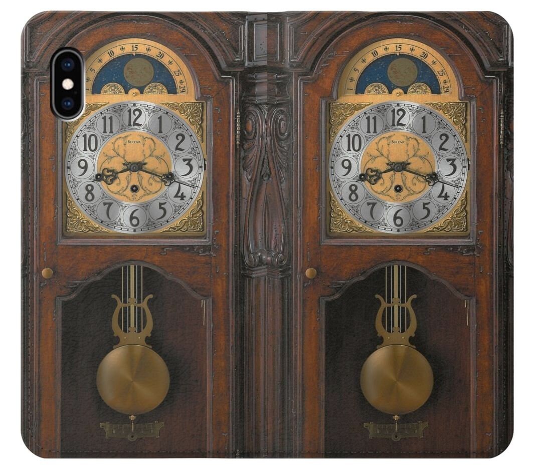 Grandfather Clock Antique Wall Clock Hard & Leather Flip Case - Etsy