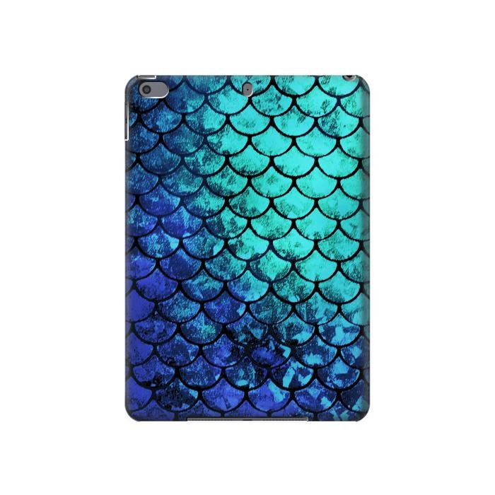 Blue Sea Mermaid Fish Scale Hard Back Case for iPad 6 5 9.7 iPad Mini 6 ...