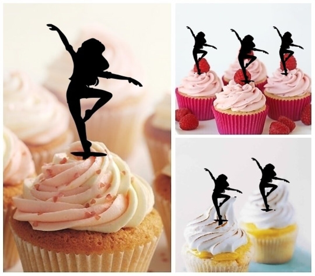 Hip Hop Girl Dance Party Wedding Birthday Acrylic Cupcake Toppers Decor ...