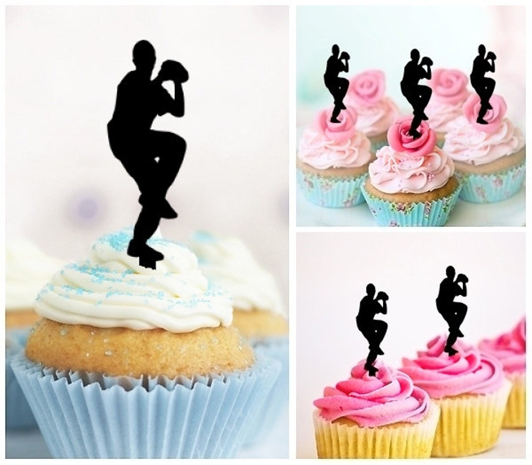 Baseball Pitcher Party Wedding Birthday Acrylic Cupcake Toppers Decor ...