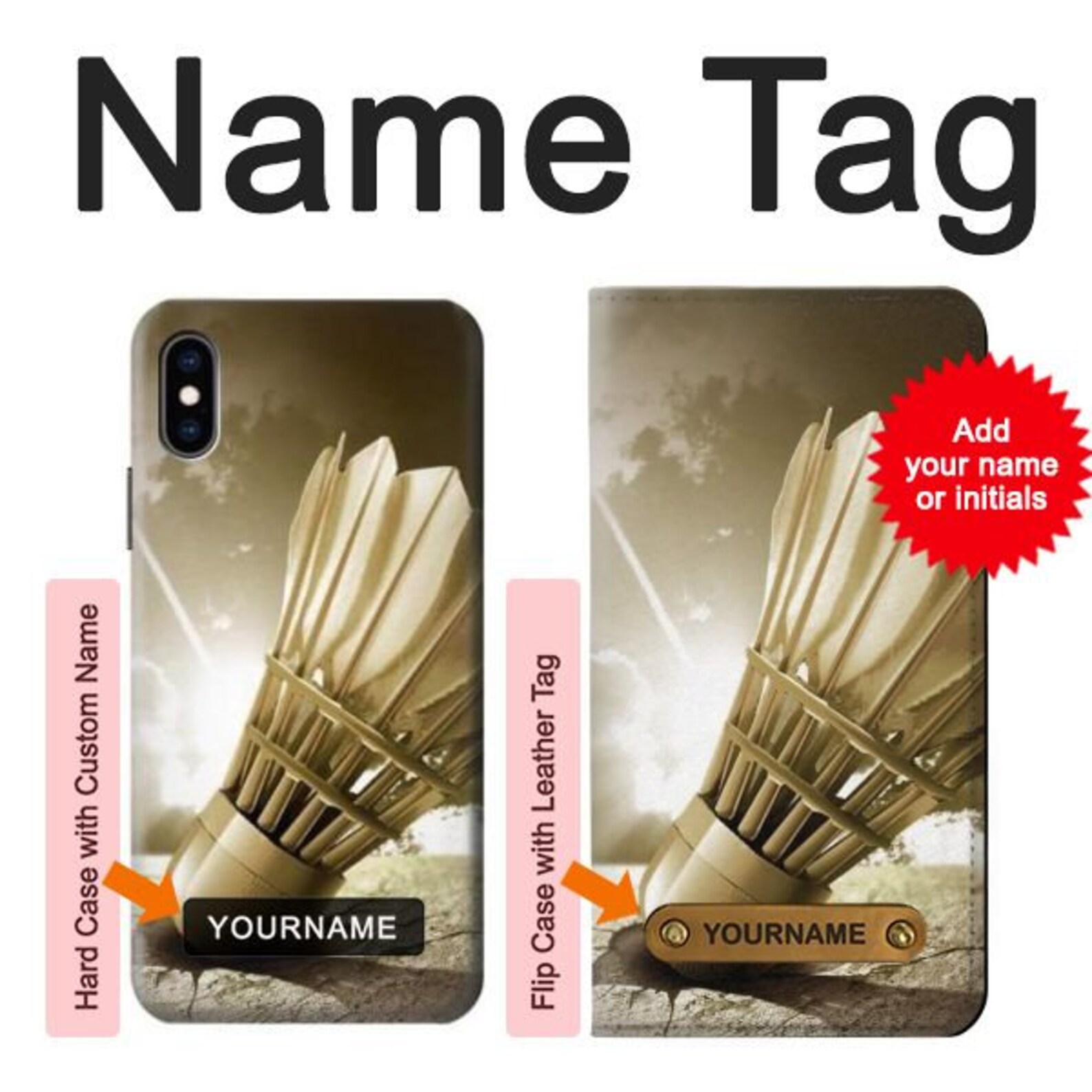 Badminton Sport Hard & Leather Flip Case iPhone 11 12 Pro Max | Etsy