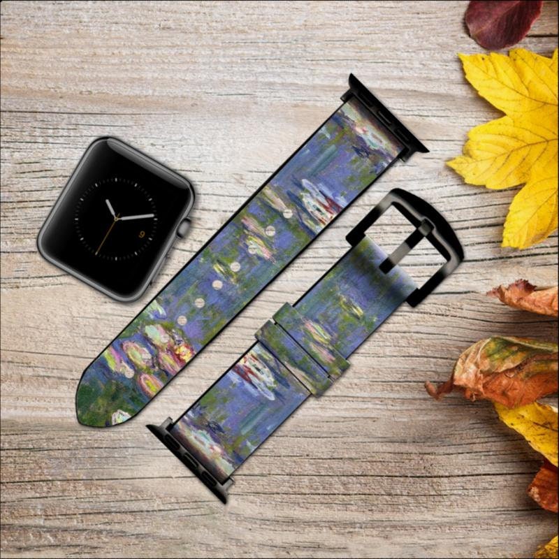 Claude Monet Water Lilies Leather & Silicone Smart Watch Band - Etsy
