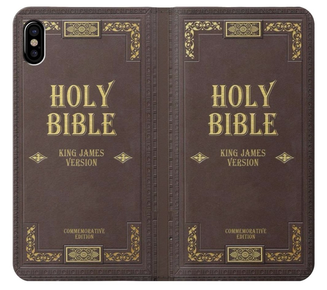 Holy Bible Cover King James Version Hard & Leather Flip Case | Etsy