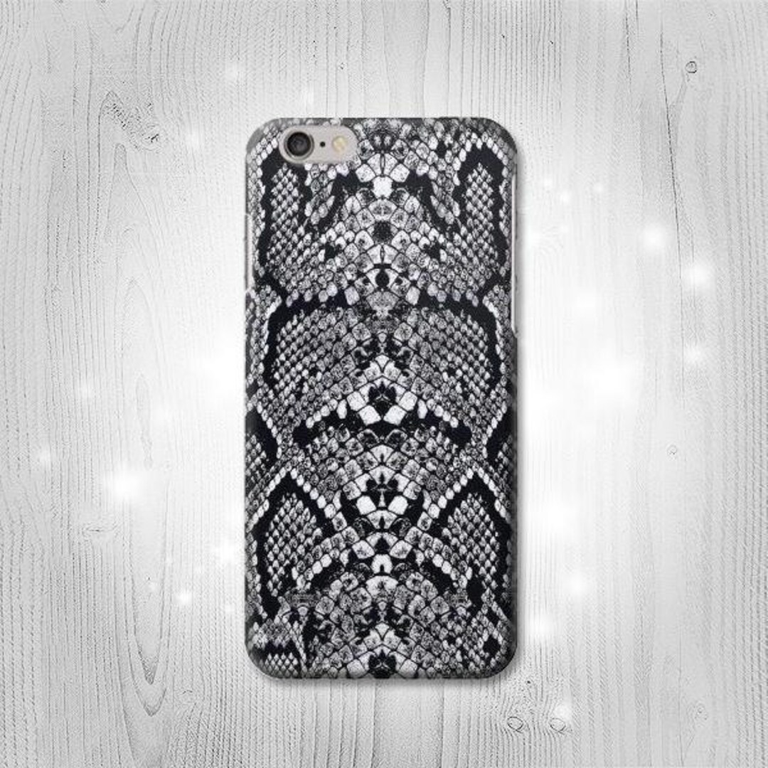 White Rattle Snake Skin Graphic Hard & Leather Flip Case - Etsy