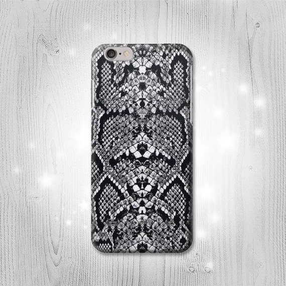 White Rattle Snake Skin Graphic Hard & Leather Flip Case | Etsy