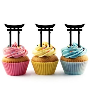 Shinto Japan Torii Gate Party Wedding Birthday Acrylic Cupcake Toppers ...