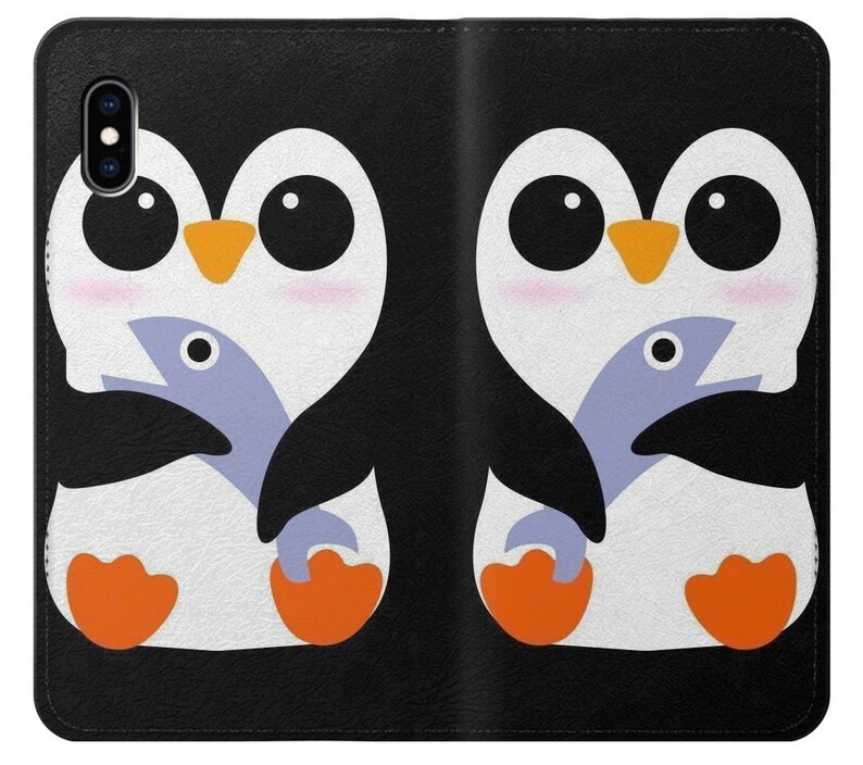 Cute Baby Penguin Hard & Leather Flip Case Iphone 13 Pro Max | Etsy