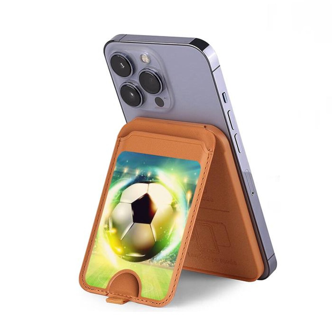 Glowing Football Soccer Ball Graphic Magnetic Card Wallet Holder With ...