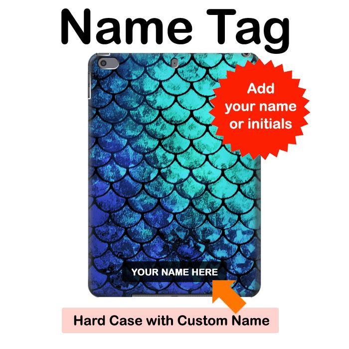 Blue Sea Mermaid Fish Scale Hard Back Case for iPad 6 5 9.7 iPad Mini 6 ...