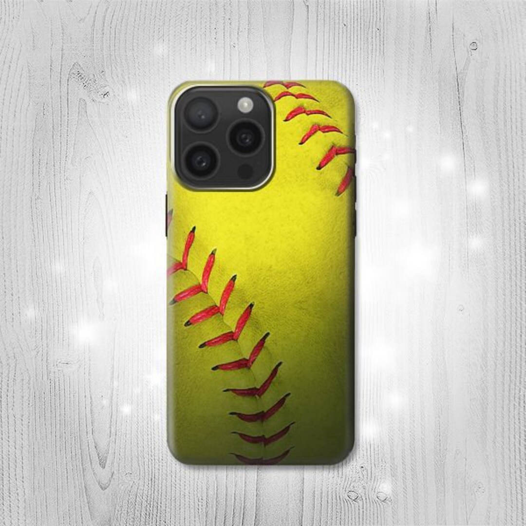 Yellow Softball Ball Hard & Leather Flip Case iPhone 17 Pro Max Air ...