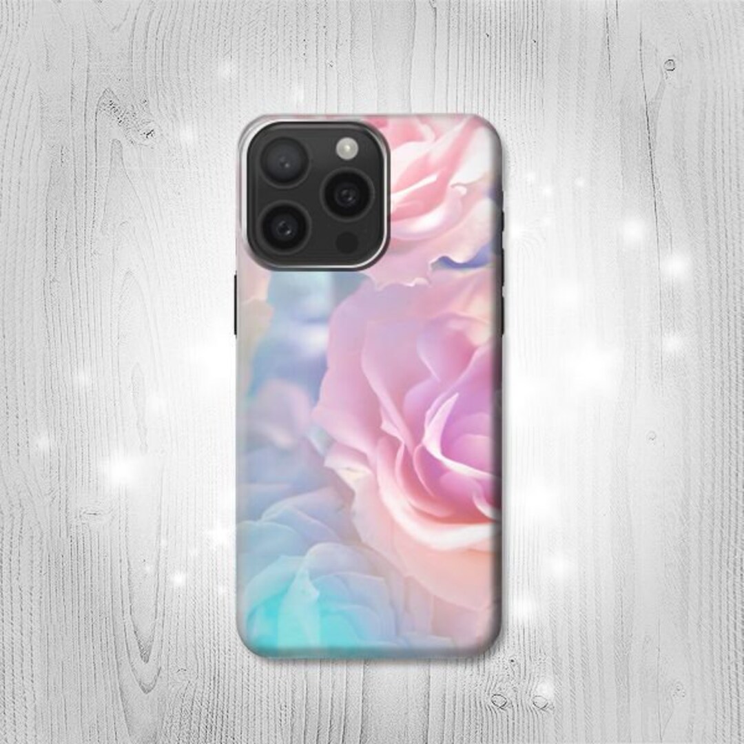 Vintage Pastel Flowers Hard & Leather Flip Case iPhone 16 Pro Max Plus ...