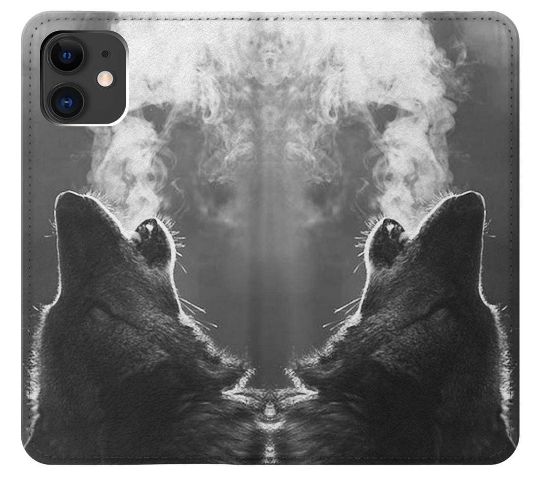 Wolf Howling Hard & Leather Flip Case iPhone 11 12 Pro Max | Etsy