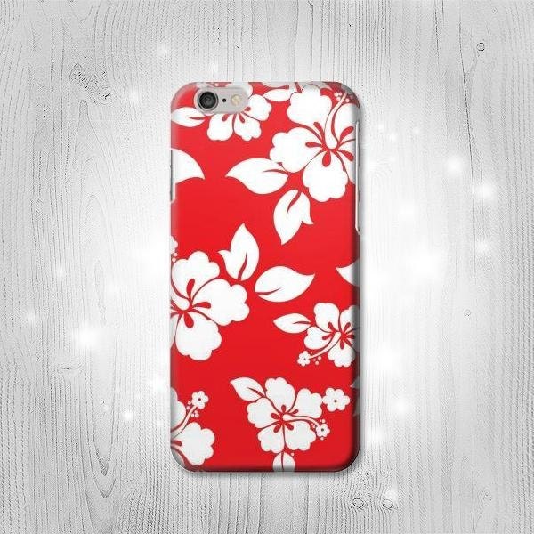 Hawaiian Hibiscus Pattern Hard & Leather Flip Case Iphone 13 | Etsy