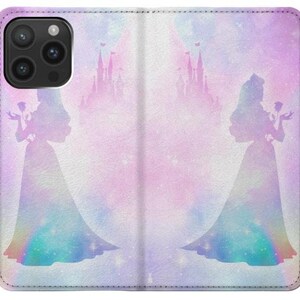 Princess Pastel Silhouette Hard & Leather Flip Case iPhone 16 Pro Max ...