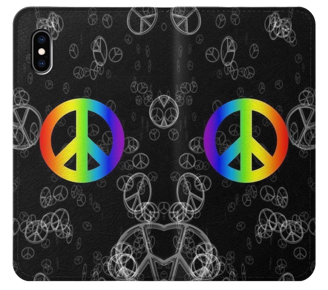 Peace Sign Hard & Leather Flip Case Huawei LG Velvet Motorola - Etsy