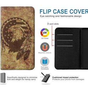 Native American Hard & Leather Flip Case iPhone 16 Pro Max Plus Samsung ...