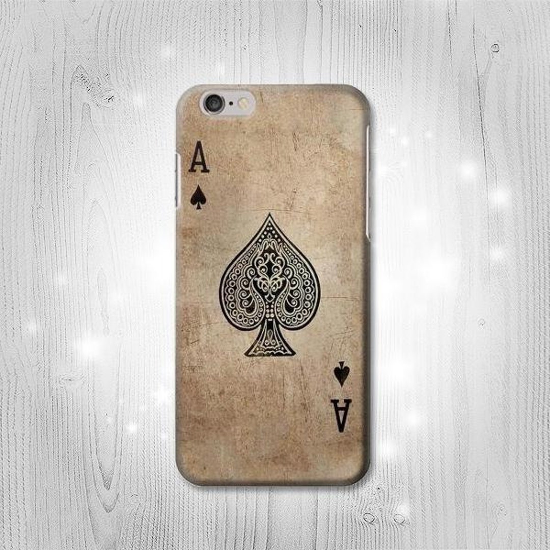 Vintage Spades Ace Card Hard & Leather Flip Case Iphone 14 Pro - Etsy