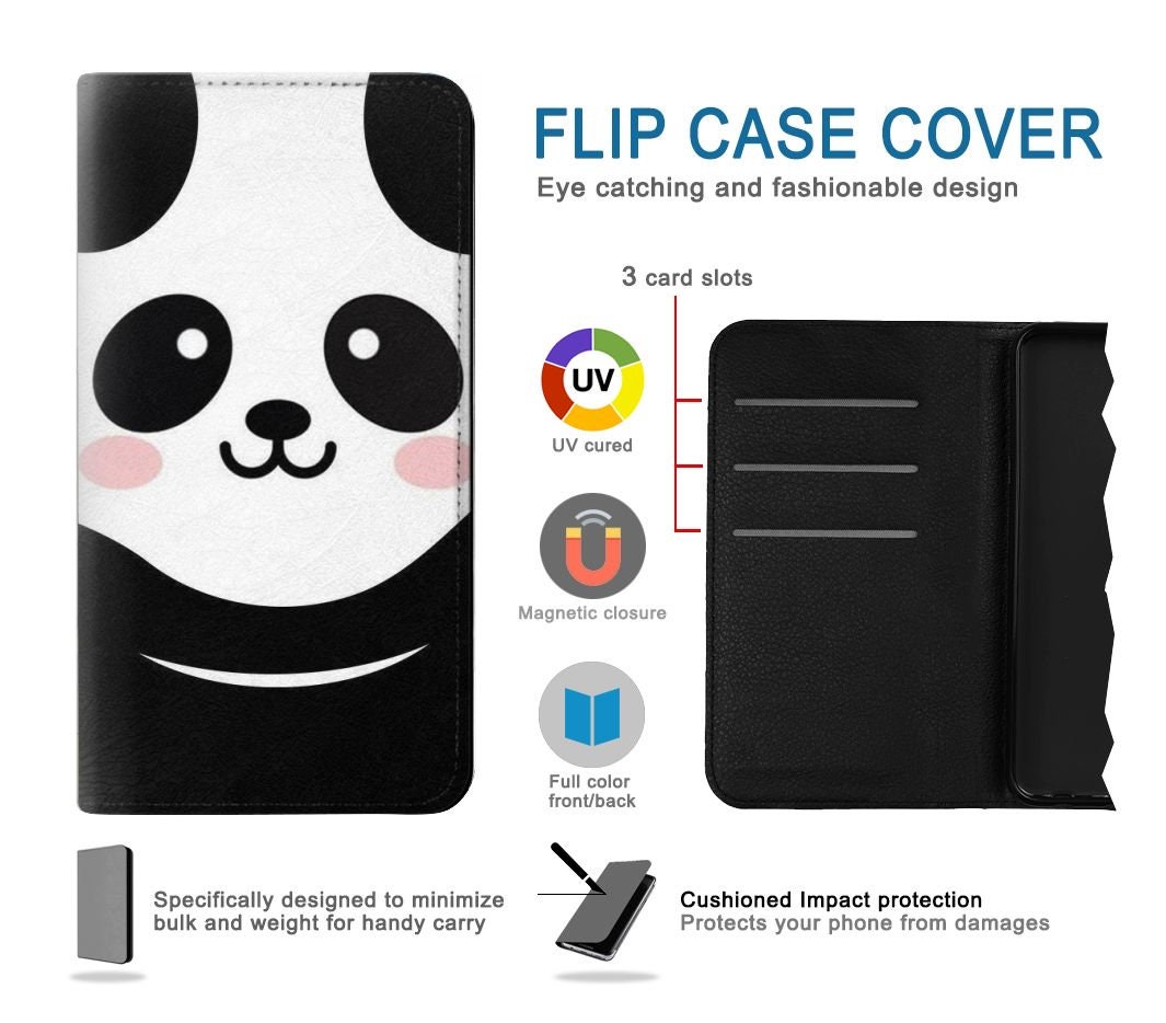Cute Panda Cartoon Hard & Leather Flip Case Iphone 13 Pro Max | Etsy