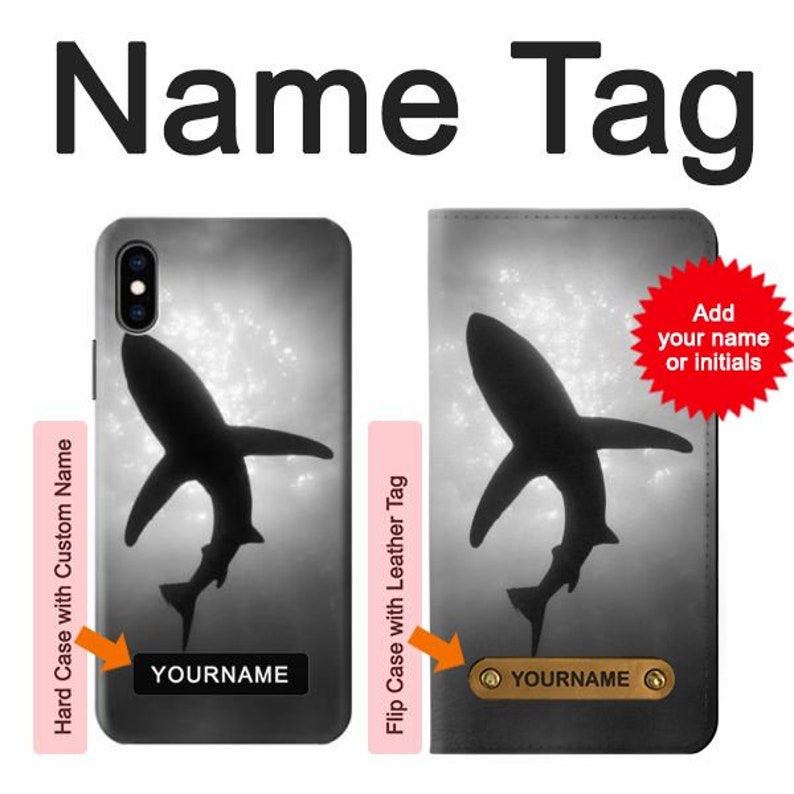 Shark Monochrome Hard & Leather Flip Case iPhone 11 12 Pro Max | Etsy