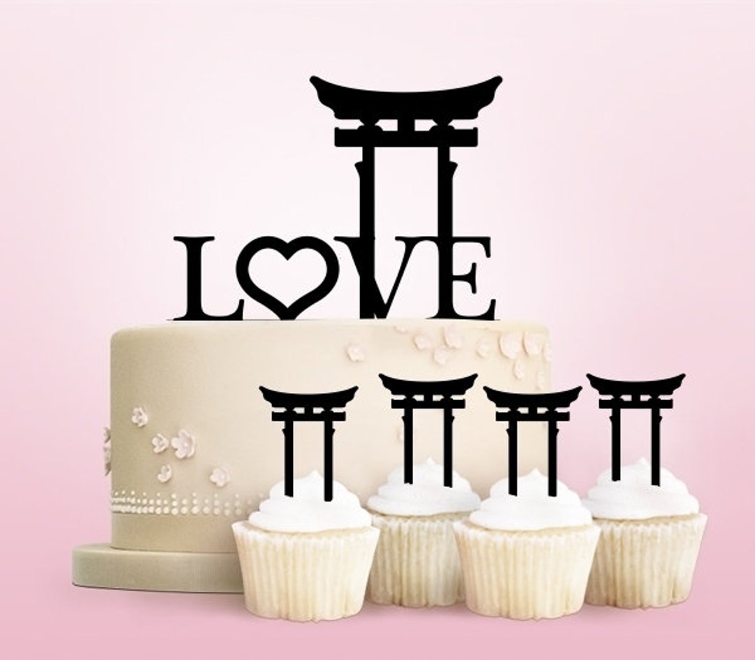 Love Japan Torii Gate Party Wedding Birthday Acrylic Cake Topper ...
