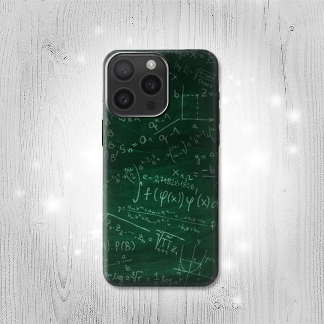 Math Formula Greenboard Hard & Leather Flip Case iPhone 16 Pro Max Plus ...