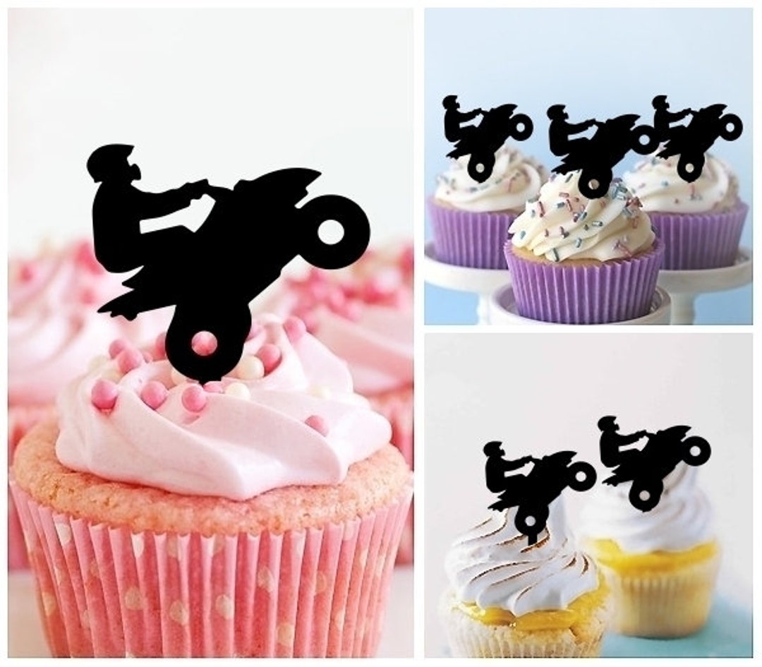 Atv Quad Jump Party Wedding Birthday Acrylic Cupcake Toppers Decor 10 ...