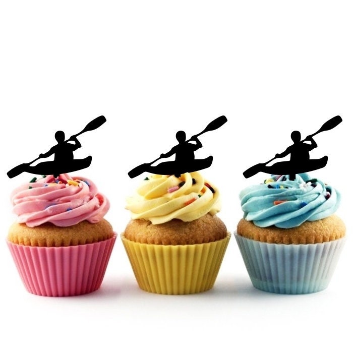 Sea Kayak Canoe Party Wedding Birthday Acrylic Cupcake Toppers Decor 10 ...