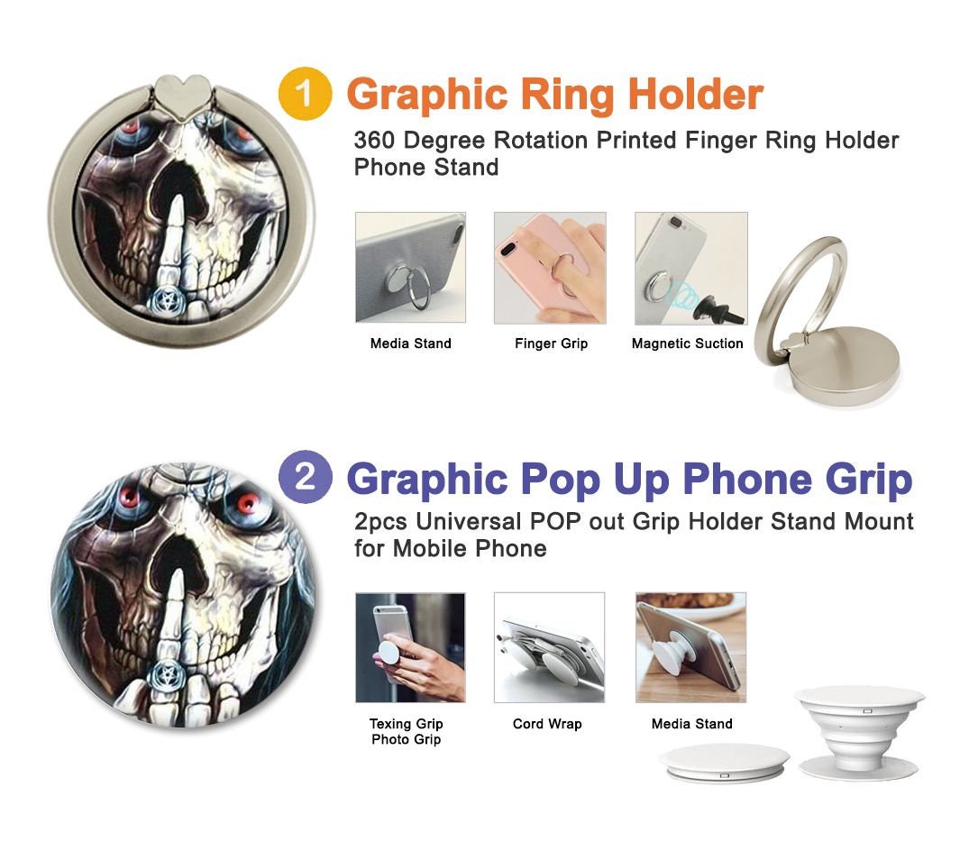 Skull Pentagram Middle Finger Hard & Leather Flip Case Iphone - Etsy