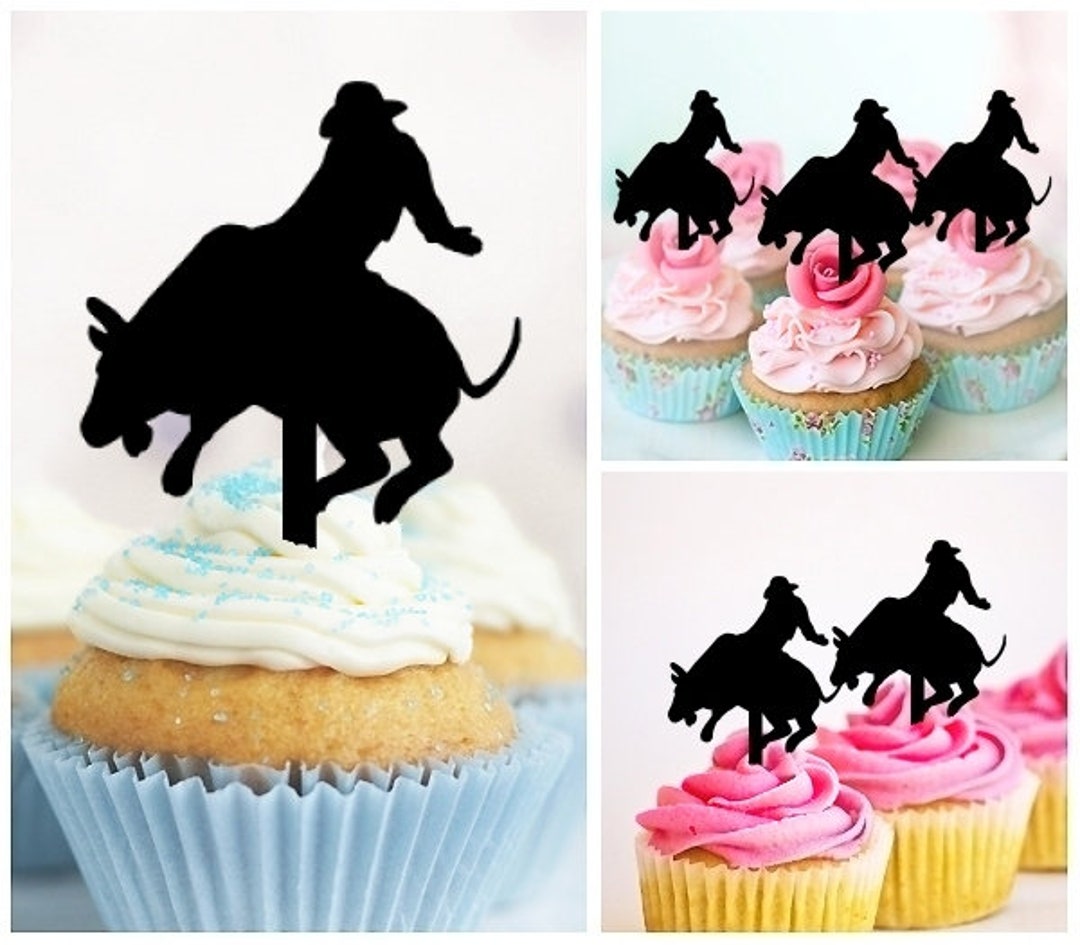 Rodeo Bullfighter Matador Party Wedding Birthday Acrylic Cupcake ...