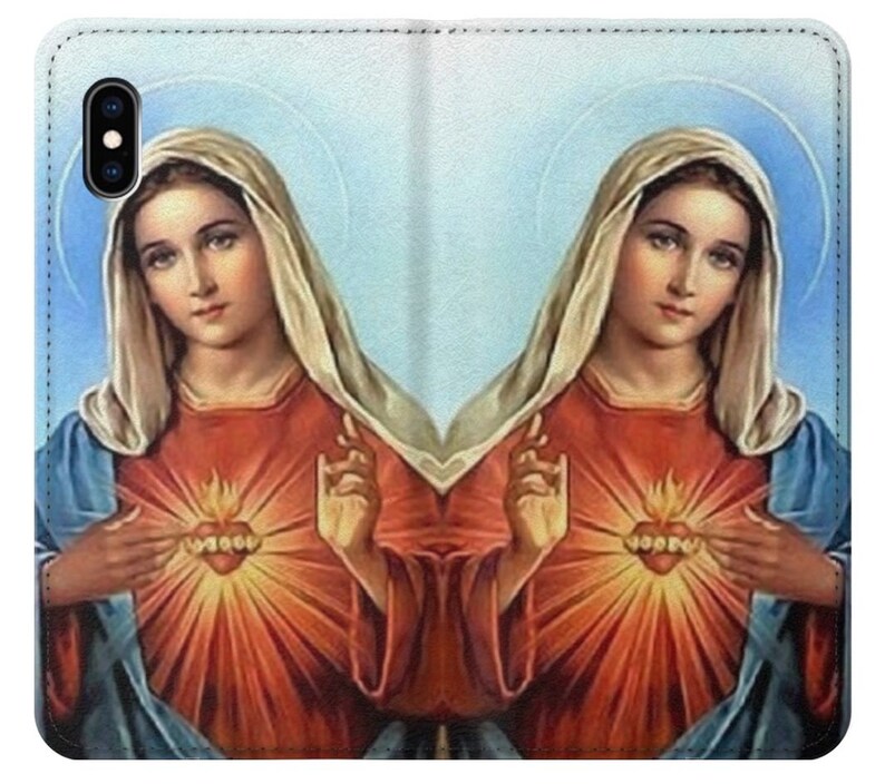 The Virgin Mary Santa Maria Hard & Leather Flip Case Huawei Motorola ...
